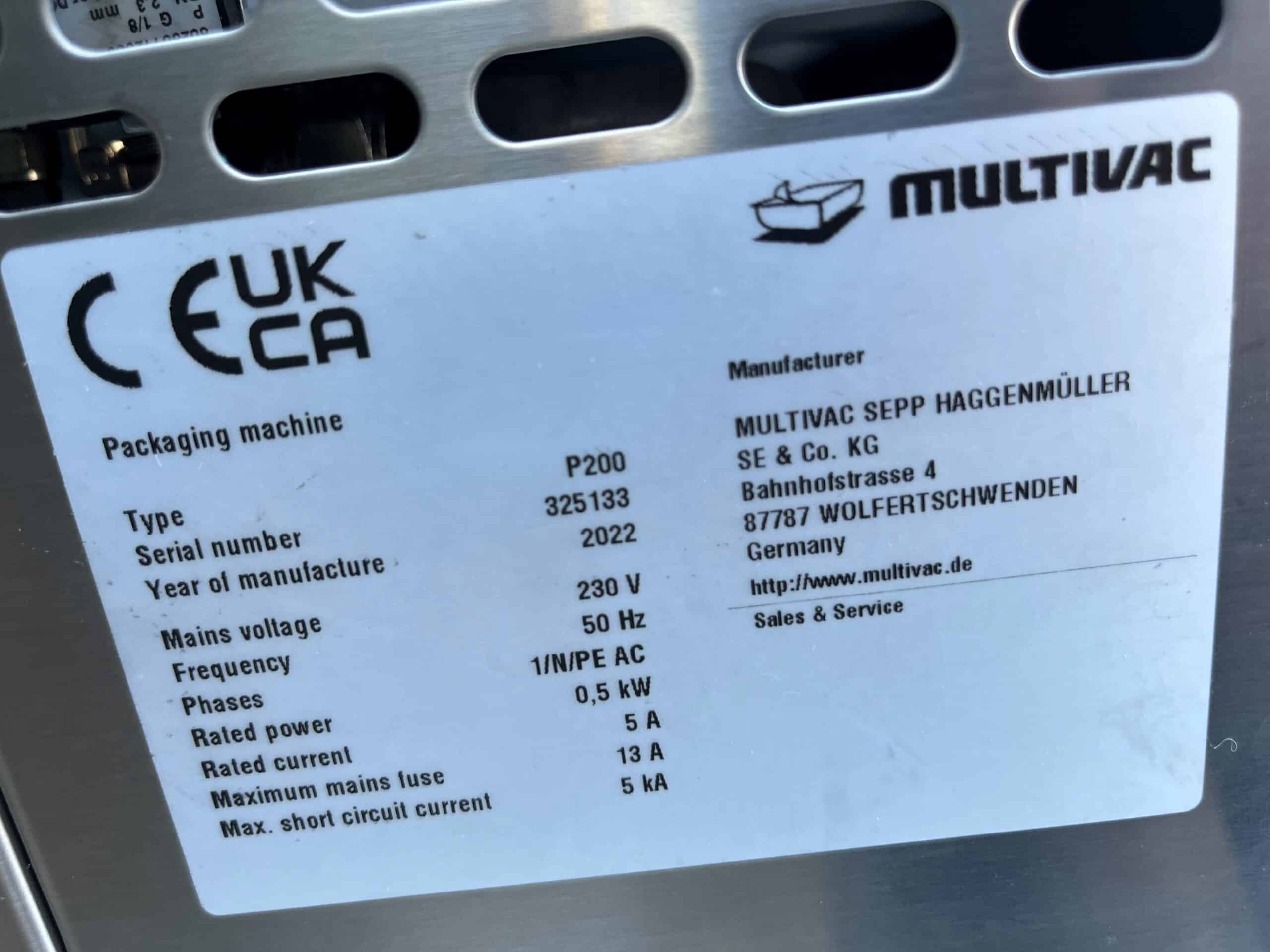 Multivac P200 (2022) - Windsor Food Machinery